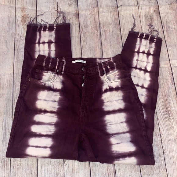 PacSun | Jeans | Pacsun Maroon And White High Rise Tie Dye Cut Off ...